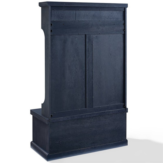 Crosley Furniture Seaside Wood 4 Hook Hall Tree in Distressed Navy ...
