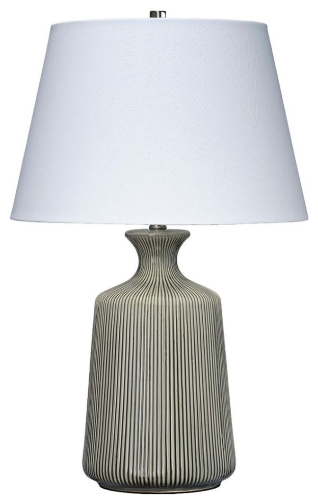 Contemporary Gray Pinstripe Pattern Table Lamp 30 in Bottle Shape ...