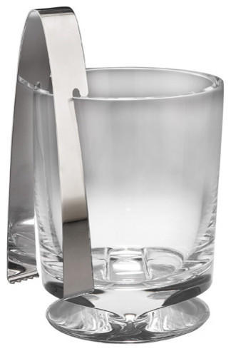 Nambe Barware Groove Glass Ice Bucket with Tongs - Contemporary - Ice ...