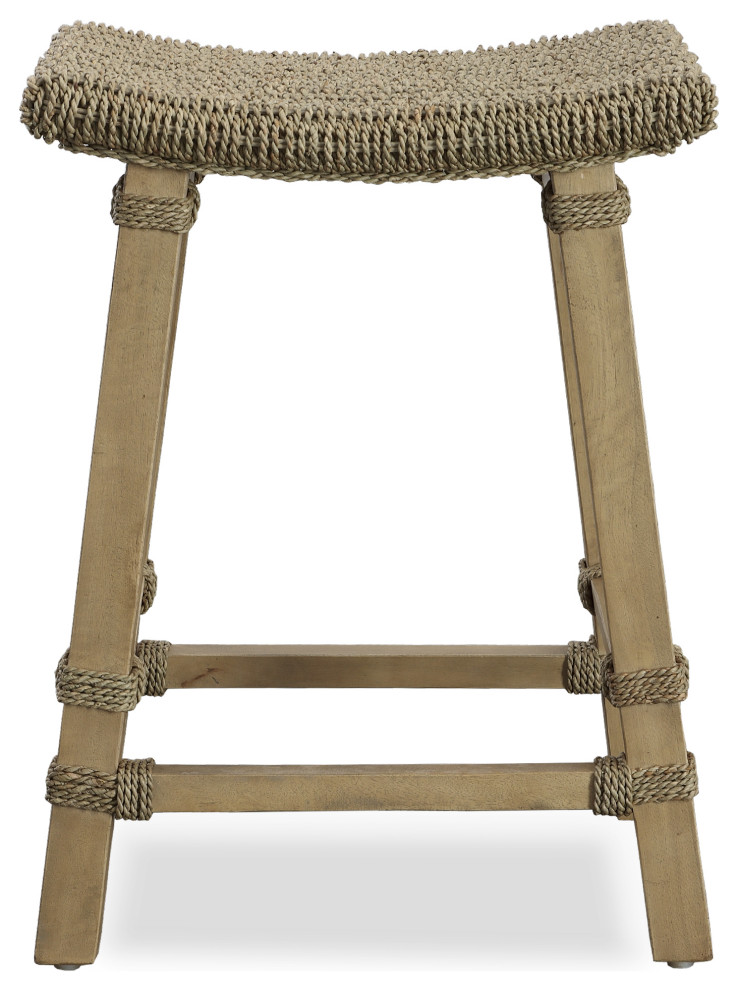 Everglade Sea Grass Counter Stool - Beach Style - Bar Stools And ...