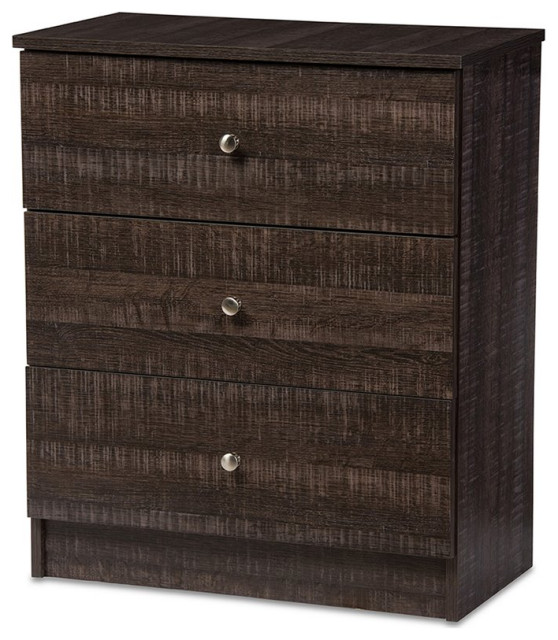Pemberly Row Contemporary 3-Drawer Wood Storage Chest in Espresso ...