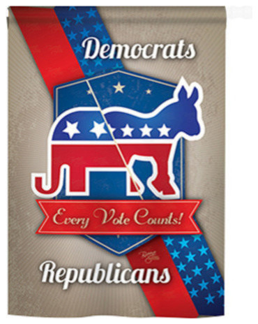 Patriotic Every Vote Counts 2-Sided Vertical Impression House Flag ...