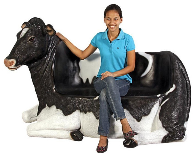 Cowch Holstein Cow Bench - Traditional - Garden Statues And Yard Art ...