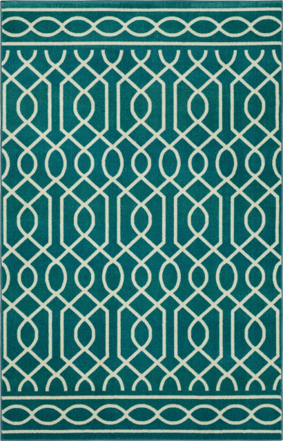 Mohawk Home Garden Gate Teal Geometric, 2' X 3', 2' X 3' - Contemporary ...