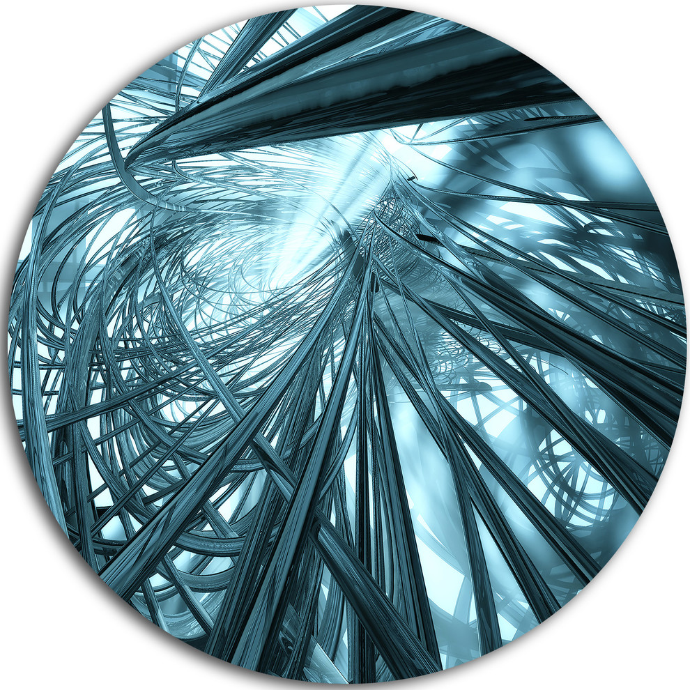 Fractal 3D Stripes Everywhere, Abstract Art Disc Metal Wall Art ...