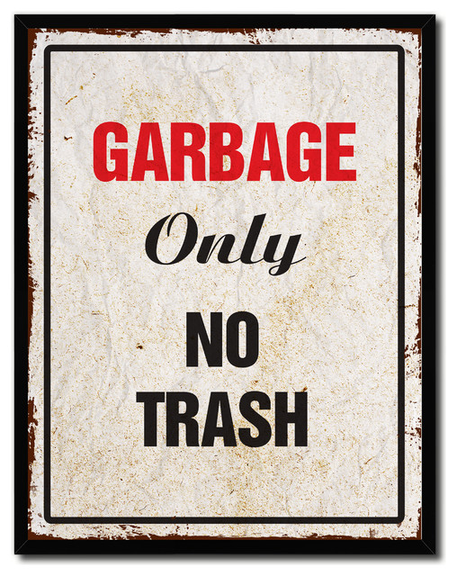 Garbage Only No Trash Caution Sign, Canvas, Picture Frame, 13"x17 ...