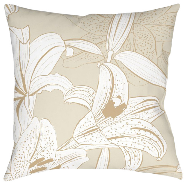 Laural Home Peaceful Elegance Lily 18" X 18" Indoor Decorative Pillow ...