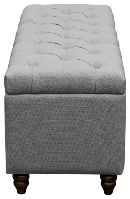 Park Ave Tufted Storage Trunk, Gray - Traditional - Accent And Storage ...