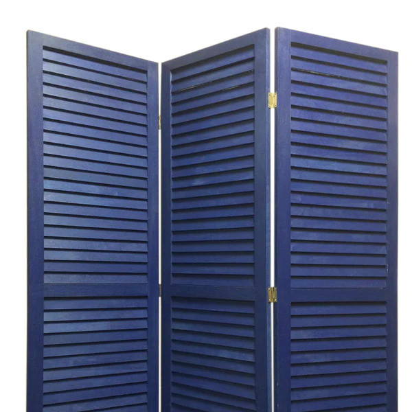 Benzara BM205393 3 Panel Foldable Wooden Shutter Screen with Straight ...