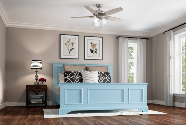 Hunter 52" Builder Brushed Nickel Ceiling Fan, LED Light Kit and Pull ...