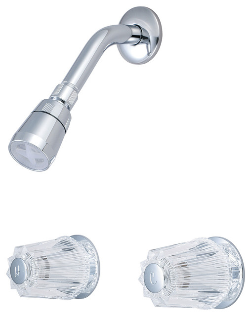 Elite Two Handle Shower Set, Polished Chrome - Contemporary ...