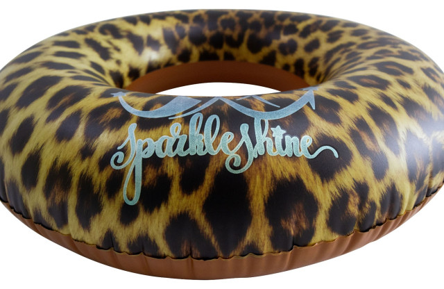35" Inflatable Leopard Print Swimming Pool Inner Tube - Modern - Pool ...