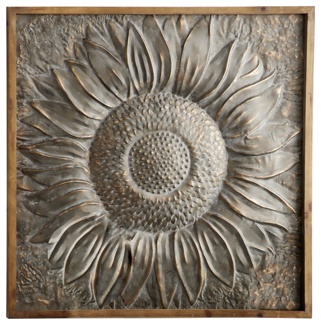 Rustic Gray Metal Wall Decor 42855, 39" x 1" x 39" - Farmhouse - Metal ...