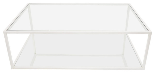 Abriella White Rectangle Coffee Table Contemporary Coffee Tables 1809