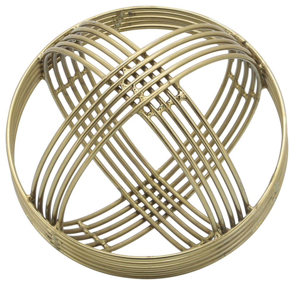 Metal, 6" Orb, Gold, 6x6x6 inches - Contemporary - Decorative Objects ...