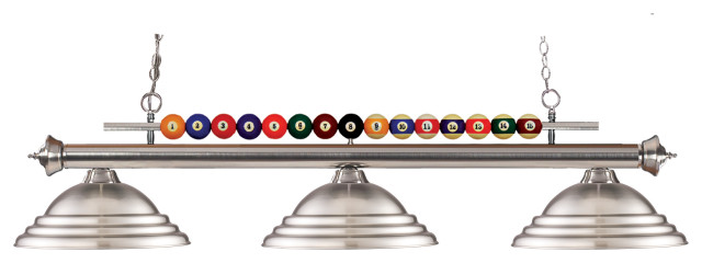 Shark Collection 3 Light Billiard Light in Brushed Nickel Finish ...
