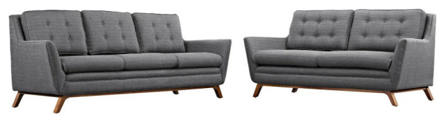 Gillian Gray Living Room Set Upholstered Fabric Set of 2 - Contemporary ...