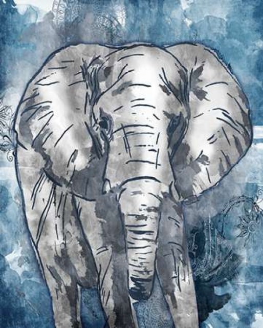 Grey Blue Elephant Poster Print by OnRei - Item # VARPDXONRC097A, 8 x ...