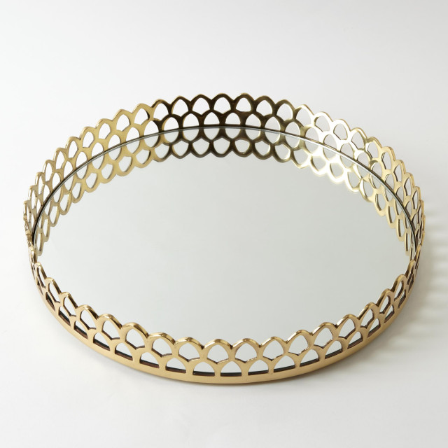 Double Arch Tray, Brass, Large - Contemporary - Serving Trays - by ...