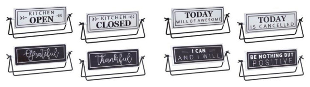 Reversable Sign With Stand, 4-Piece Set, 12.75"Lx4.75"H Iron ...