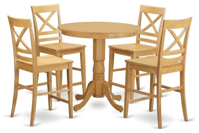 5-Piece Counter Height Set, Dining Table And 4 Bar Stools ...