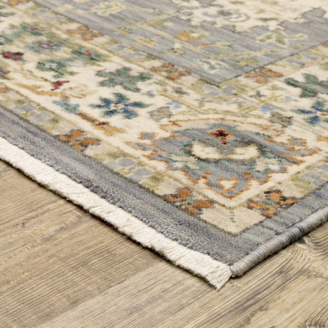 Lucca 2063L Grey/Multi 2' x 3' Rug, Rectangle 3'3" x 5' - Mediterranean ...