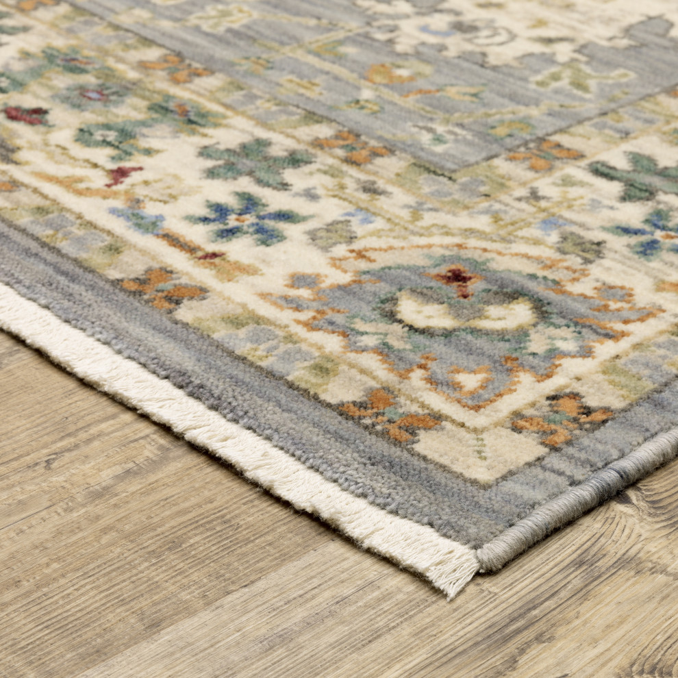 Lucca 2063L Grey/Multi 2' x 3' Rug, Rectangle 3'3" x 5' - Mediterranean ...