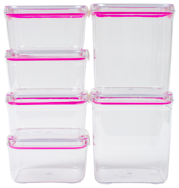 VISTO MAX CUBE VARIETY PACK Stackable Food Containers Set of 6, Clear ...
