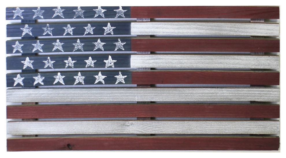 Direct Designs International USA Wooden Flag Plaque Patriotic America ...