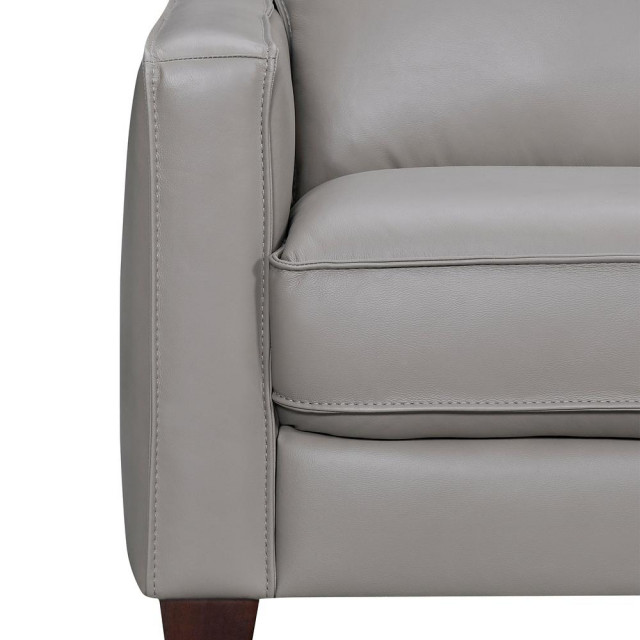 Summit 3 Piece Greige Leather Sectional Sofa - Contemporary - Sectional ...