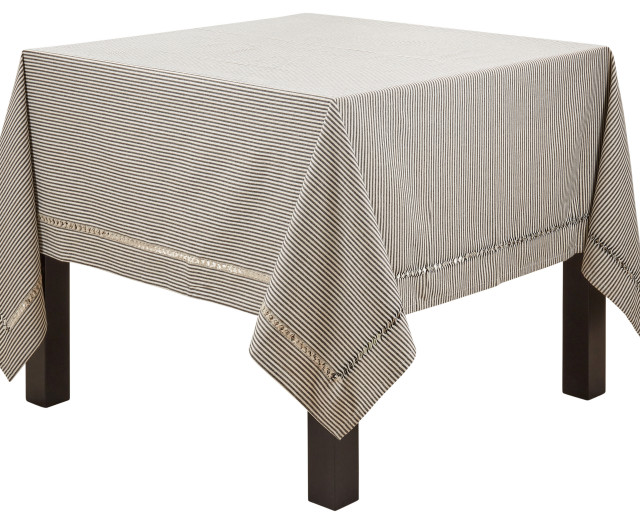 Stripe Hemstitch Design Tablecloth, 70" - Transitional - Tablecloths ...