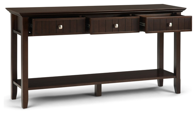 Acadian Solid Wood Wide Console Sofa Table - Transitional - Console ...