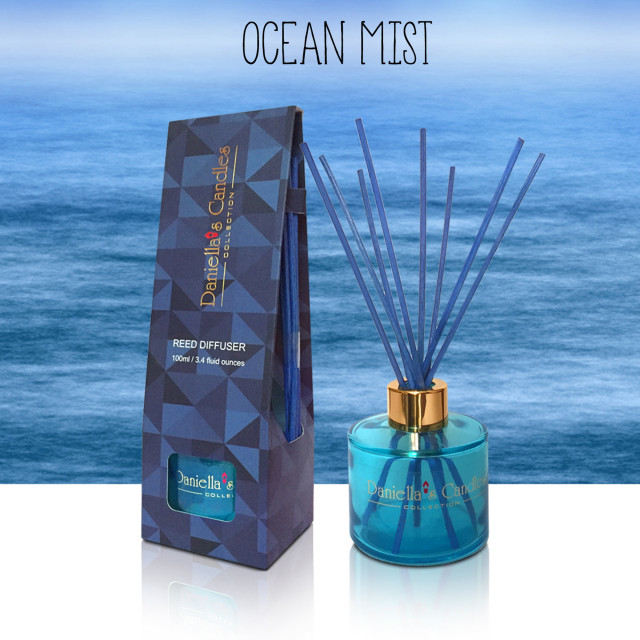Reed Diffuser Set Blue, Ocean Mist - 3.4oz/100ml - Contemporary - Home ...
