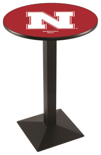 Holland L217 University of Nebraska 42x28" Pub Table - Black Wrinkle ...
