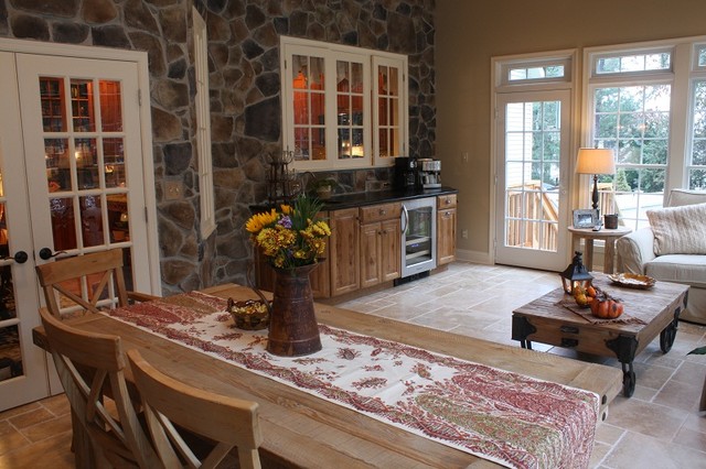 Addition With Rustic Stone Wall - Rustic - Sunroom - Philadelphia - by ...