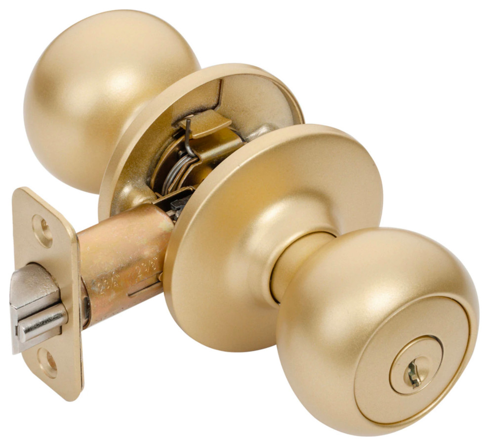 Bedford Series Satin Brass Door Knobs - Transitional - Doorknobs - by Door Corner | Houzz