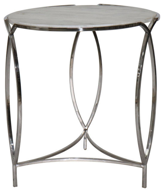 St. Claire Round Marble End Table - Contemporary - Side Tables And End ...