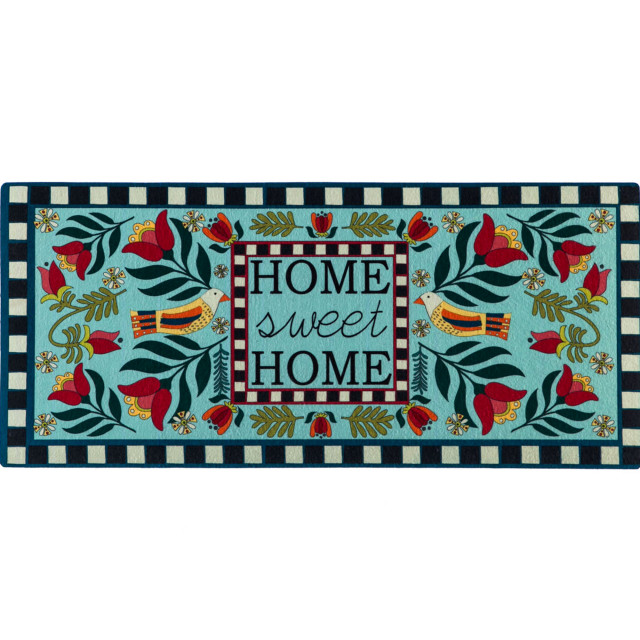 Home and Garden Homespun Home Sweet Home Mat Rubber Switch Sassafras ...