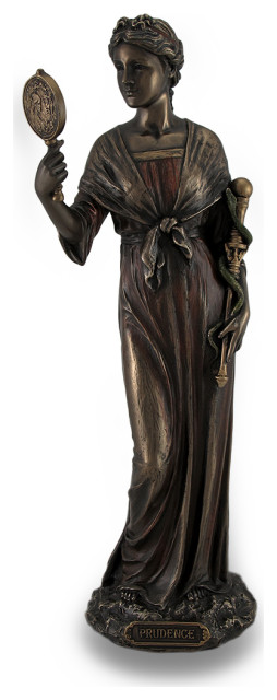 Cardinal Virtue Prudence Bronze Finished Statue Hand Painted Accents ...