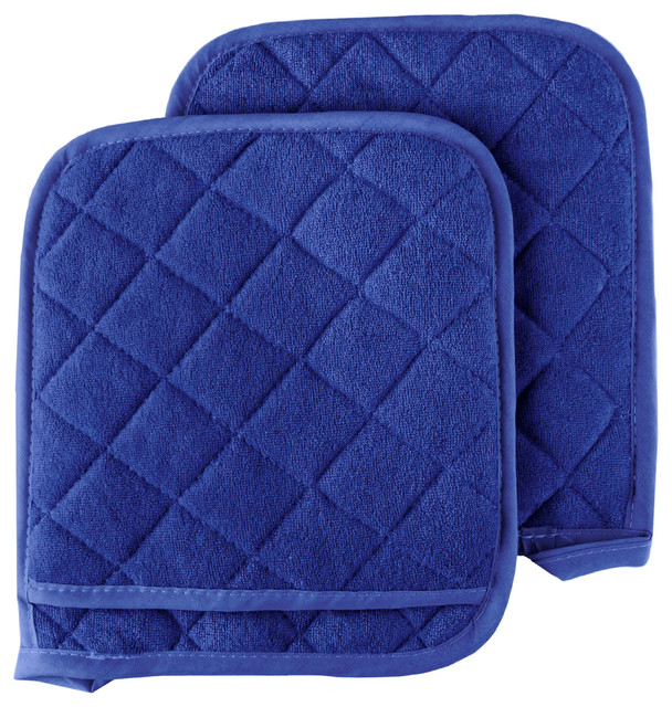 Pot Holder Set Oversized By Lavish Home Blue - Contemporary - Oven ...
