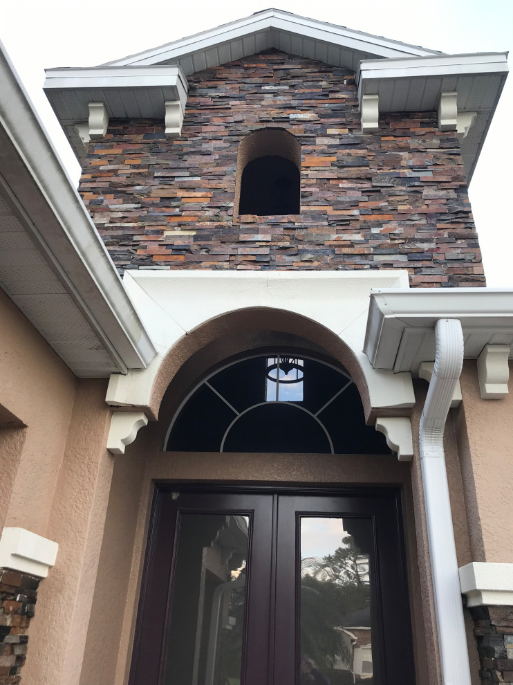 Need help choosing paint color for exterior with stacked slate