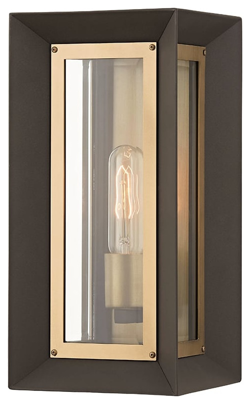 Lowry 1 Light Small Exterior Wall Scone, Textured Bronze/Patina Brass ...