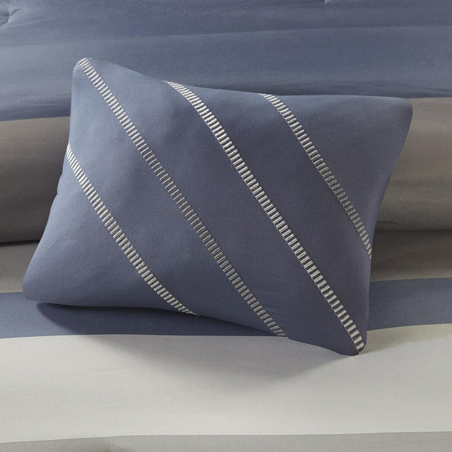 Serene Stripe Complete Bed Set with Sheets, Belen Kox - Contemporary ...