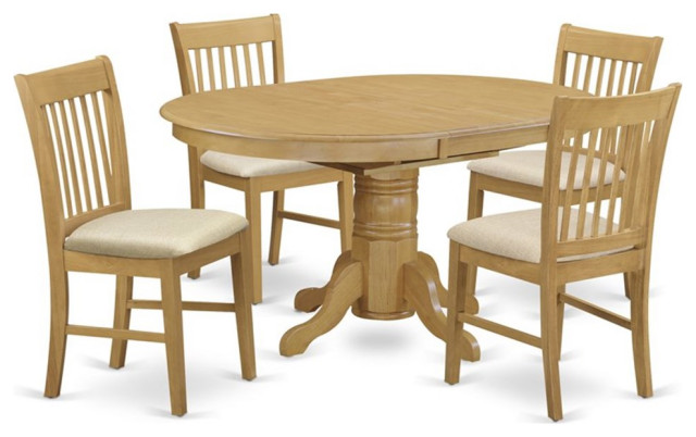 Atlin Designs 5-piece Dining Table and Dinette Chairs in Oak ...