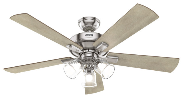 Crestfield 3 Light 52 in. Indoor Ceiling Fan, Brushed Nickel ...