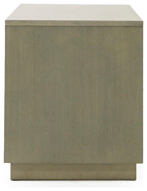 Nixa Modern Wide Birch, Brushed Bronze Nightstand - Transitional ...