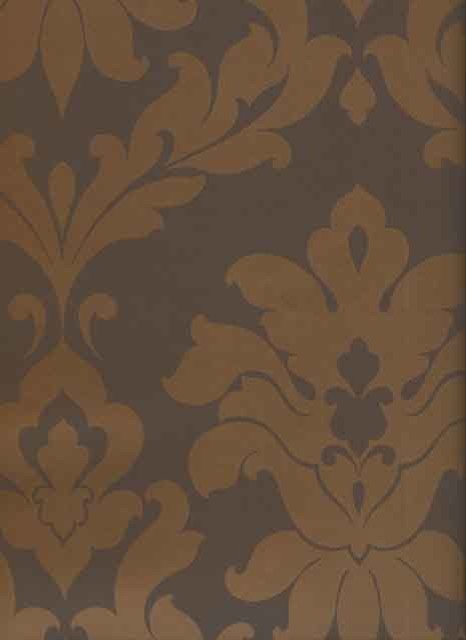 VG26228 Brown Damask Tone on Tone Wallpaper - Traditional - Wallpaper ...