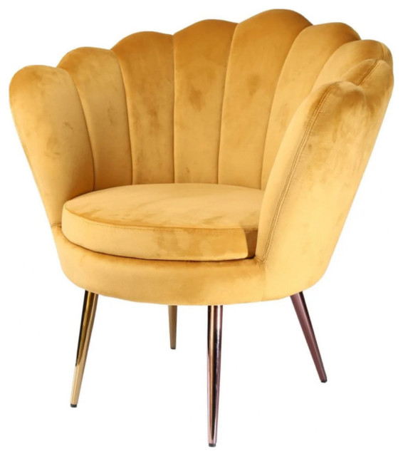 Lindie Transitional Gold Accent Chair - Midcentury - Armchairs And ...