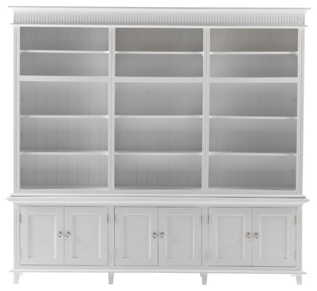 Classic White Triple-Bay Hutch With Adjustable Shelves, Belen Kox ...
