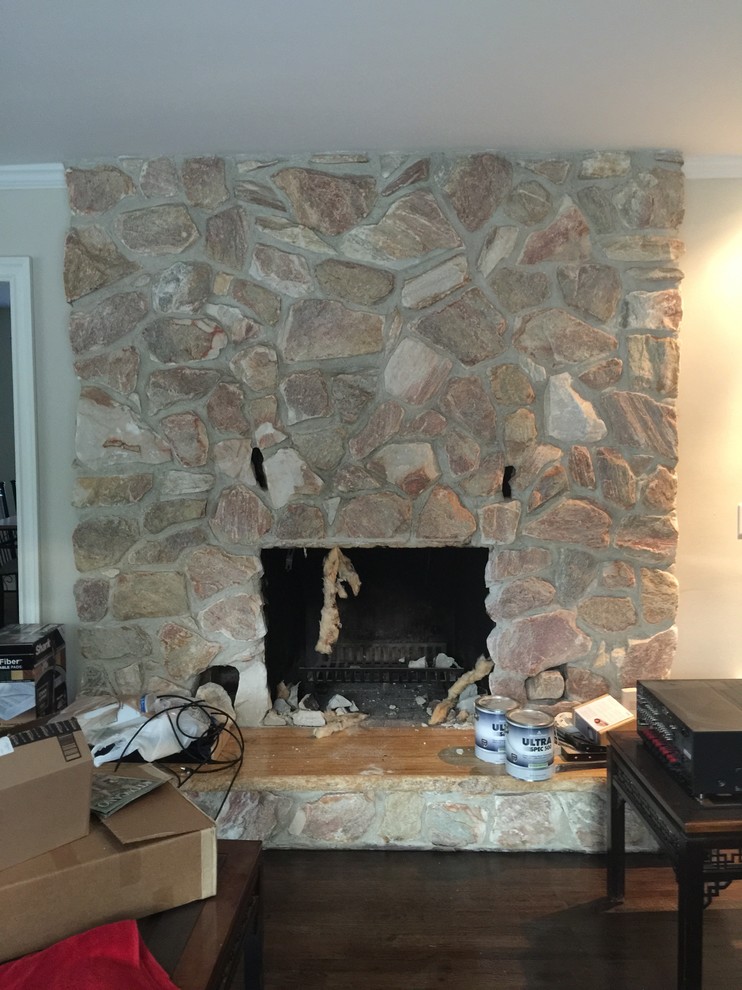 Our 1980's stone fireplace